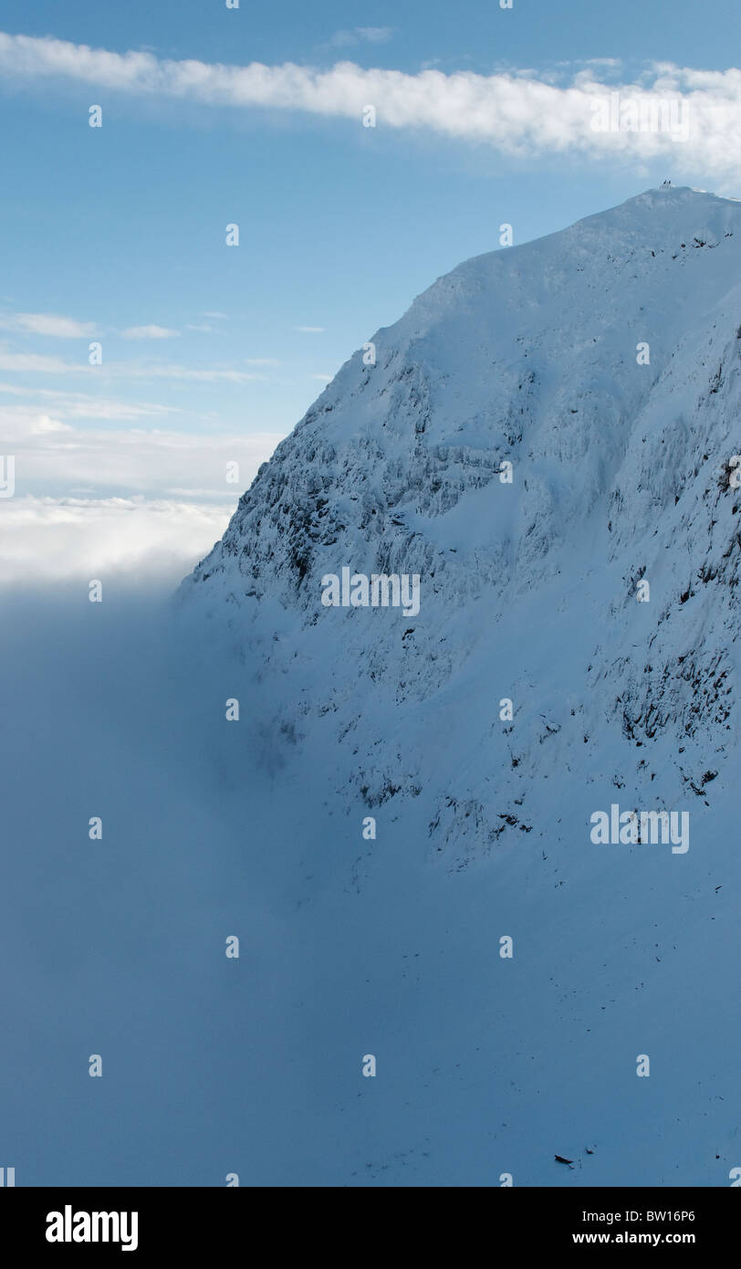 The Trinity face of Snowdon in winter Stock Photo - Alamy