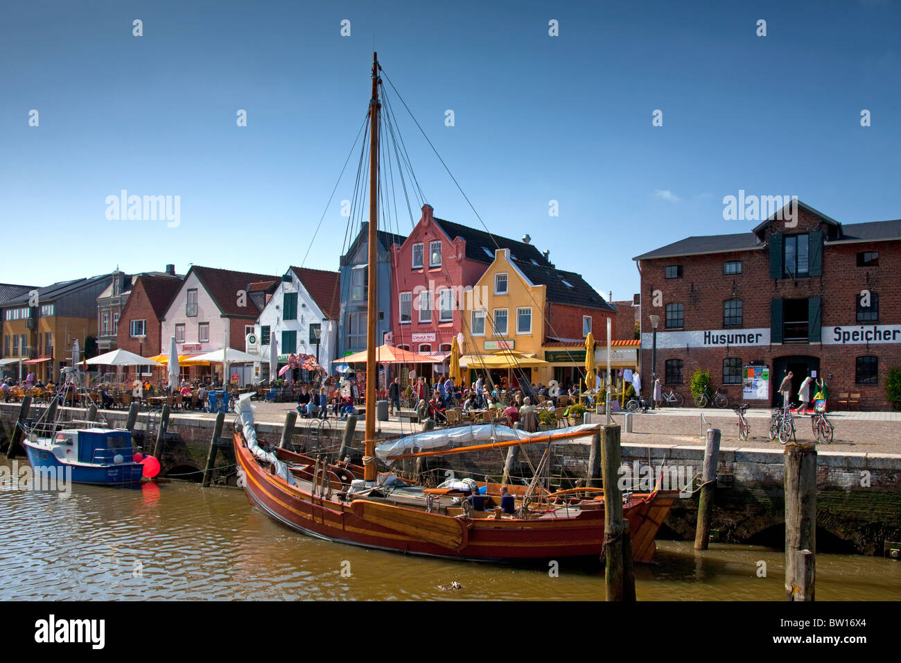 The fishing port of the town Husum along the North Sea, Germany Stock ...