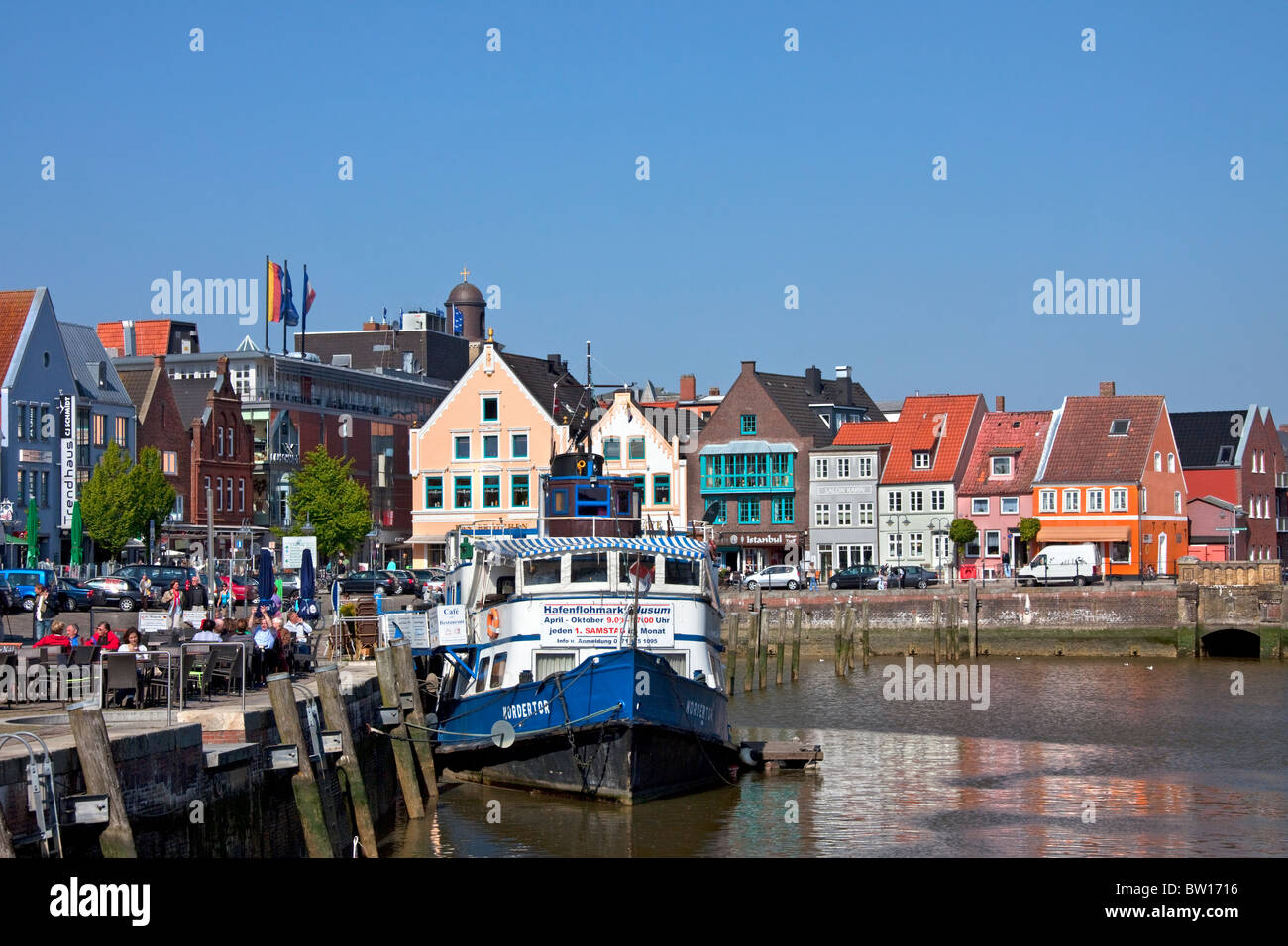 The fishing port of the town Husum along the North Sea, Germany Stock ...