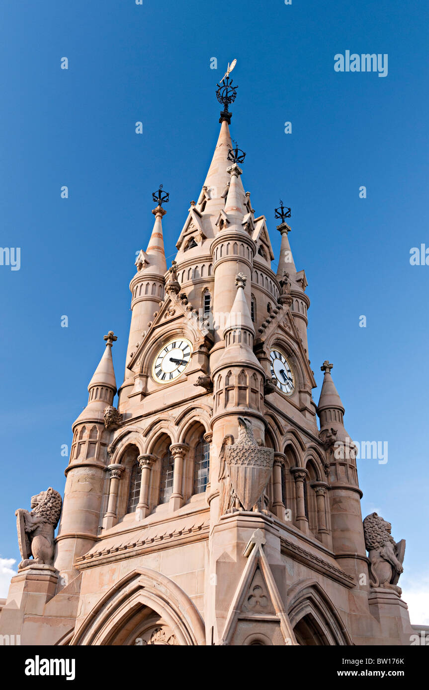 the American Fountain Stratford upon Avon and clock tower in the market ...