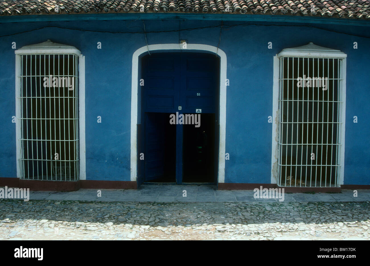 Typical barred windows on a building in Trinidad, Cuba Stock Photo - Alamy
