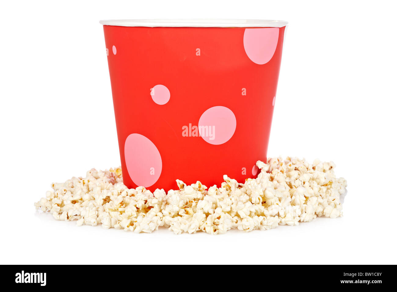 Popcorn in a bucket isolated on a white background Stock Photo - Alamy