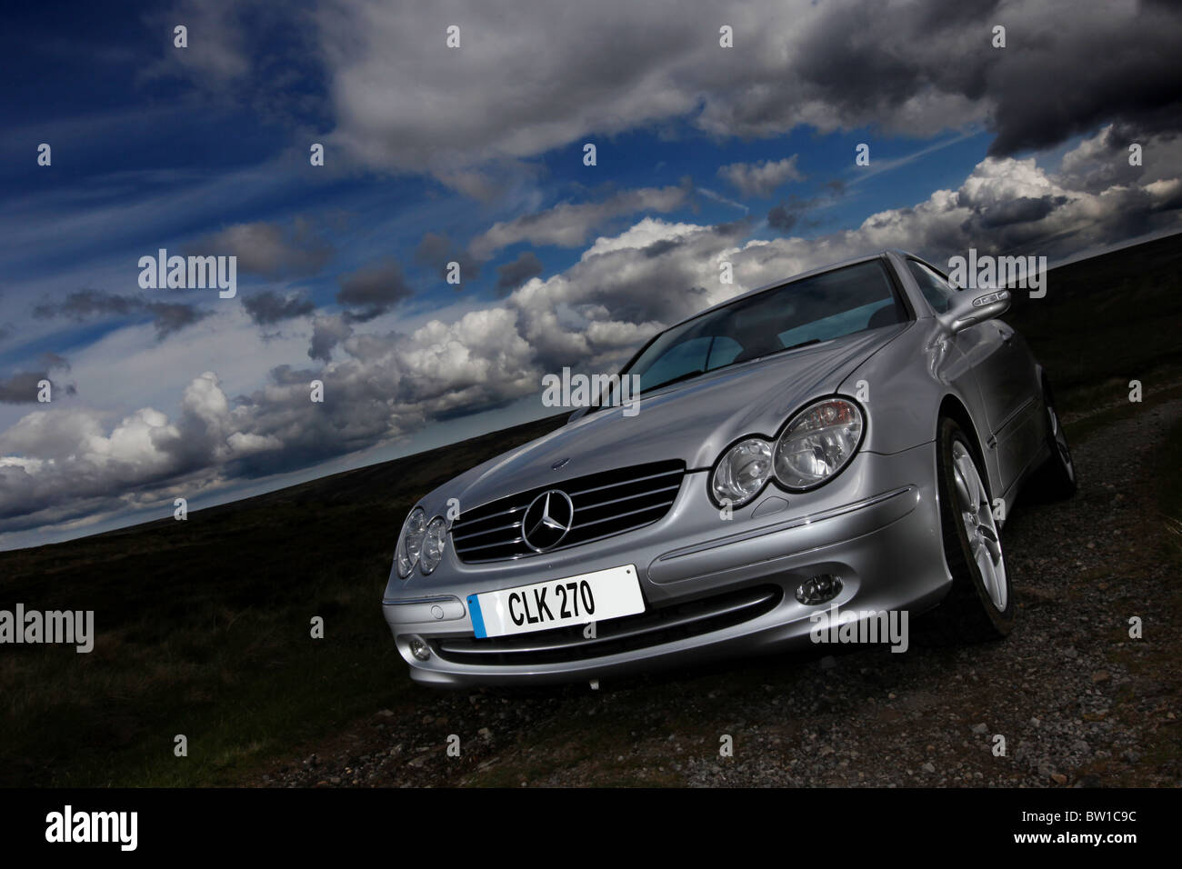 2003, Mercedes-Benz CLK 270 road car in the Yorkshire Dales, in England ...