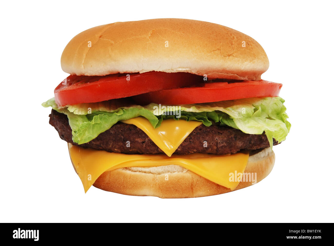 Cheeseburger isolated on white background Stock Photo - Alamy