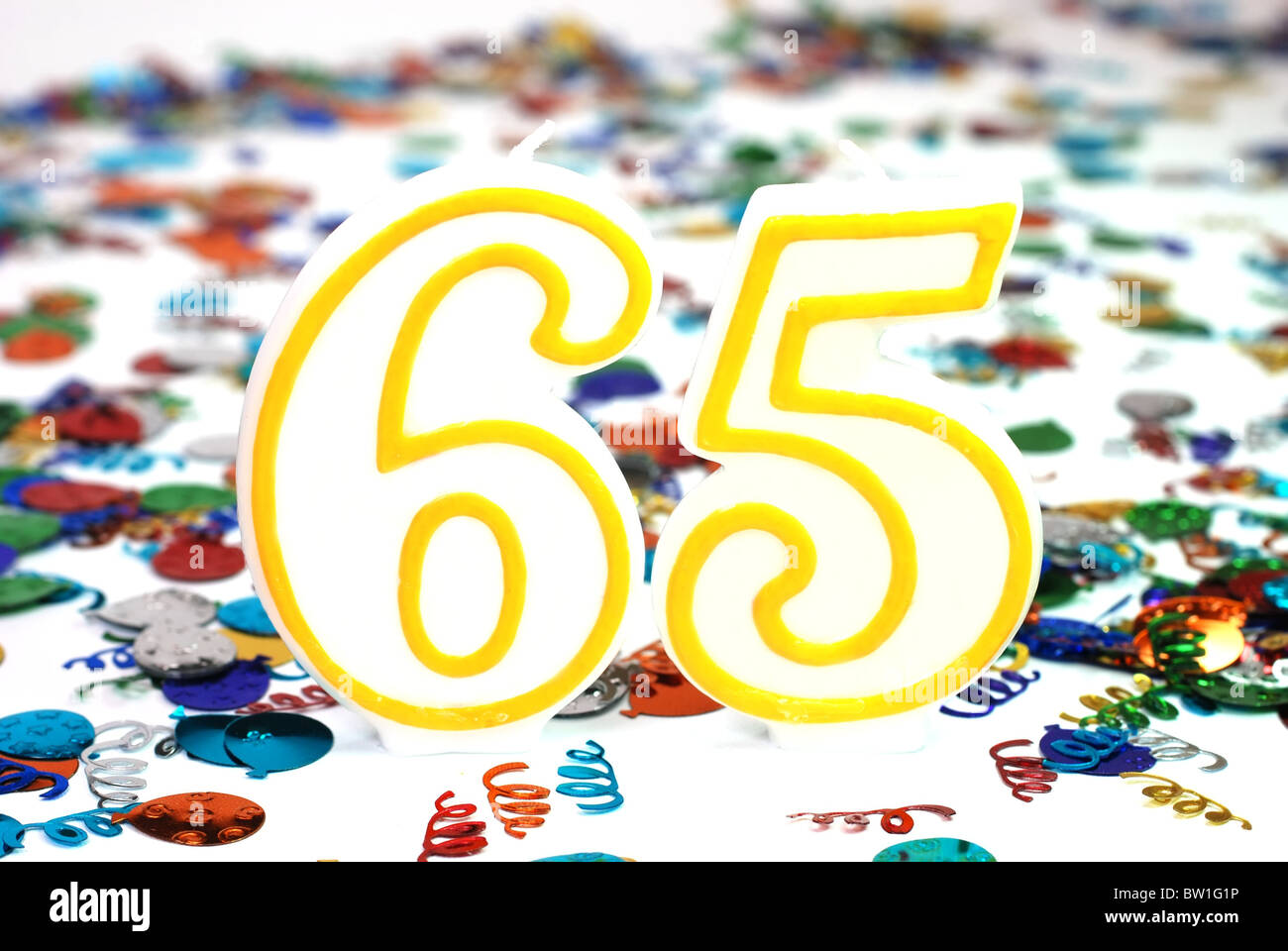 Number 65 Celebration Candle With Confetti Stock Photo Alamy Number 65 Celebration Candle With Confetti Stock Photo Alamy