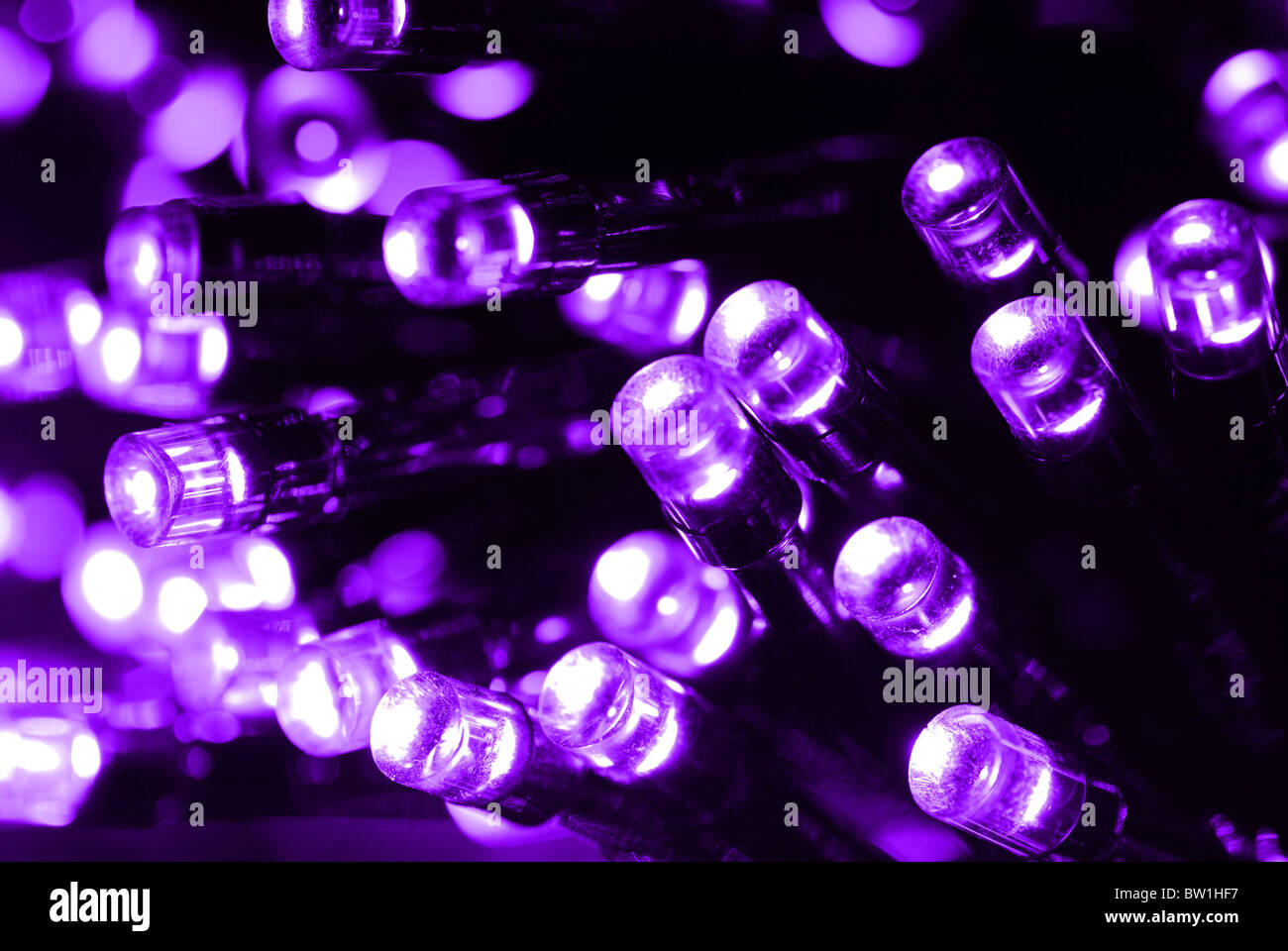 Abstract lights with shallow depth of field. Cyan tinted. Close up ...