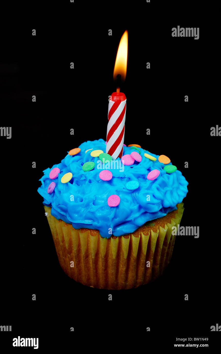 Single Birthday Candle Lit