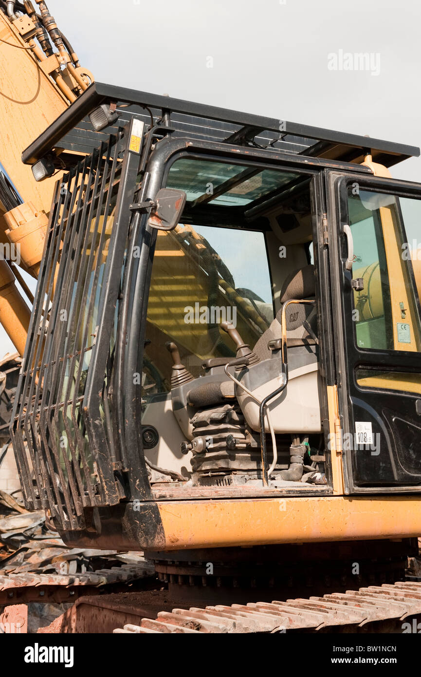 JCB Digger Cab Steel guard protection Stock Photo - Alamy