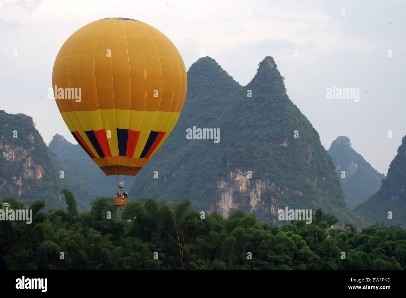 Hot air balloon in Yangshuo, China Stock Photo - Alamy
