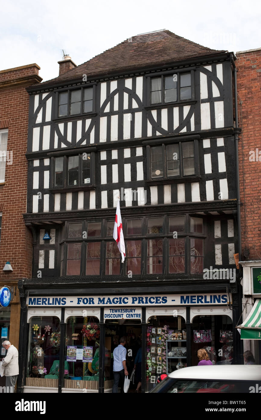 Tudor Style Shop Back of Avon Tewkesbury Gloucestershire UK Stock Photo ...