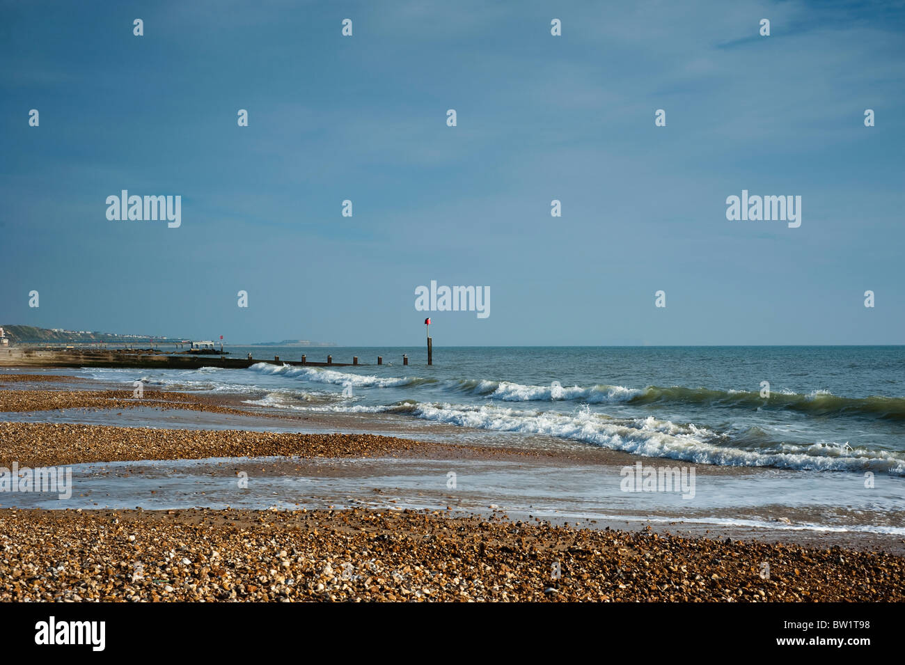 Incoming tide at Bournemouth beach, Dorset, United Kingdom Stock Photo ...