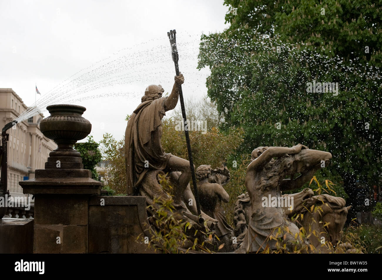 Statue and Water Fountain Cheltenham UK Stock Photo - Alamy