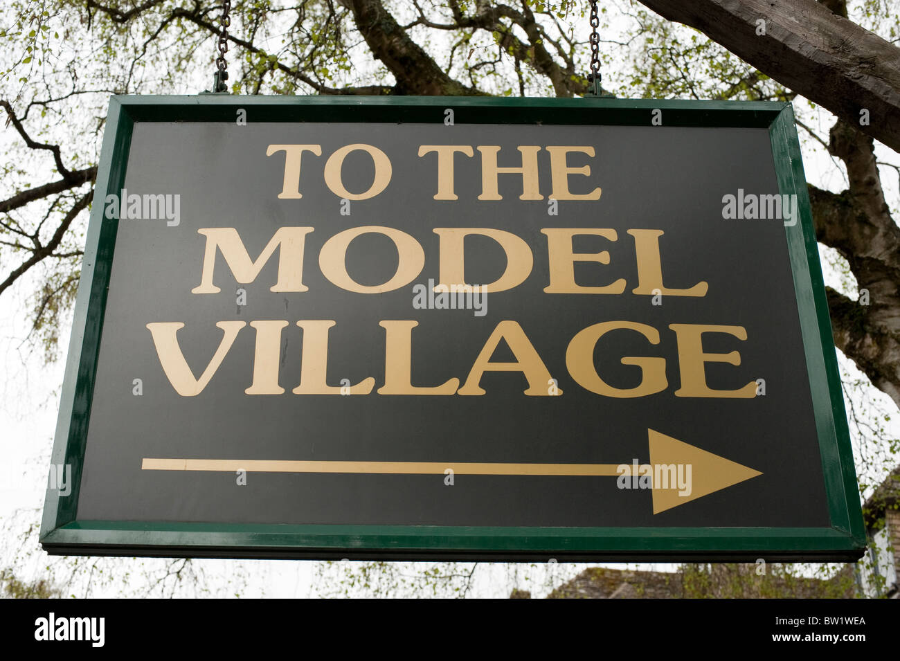 To The Model Village Sign Stock Photo - Alamy