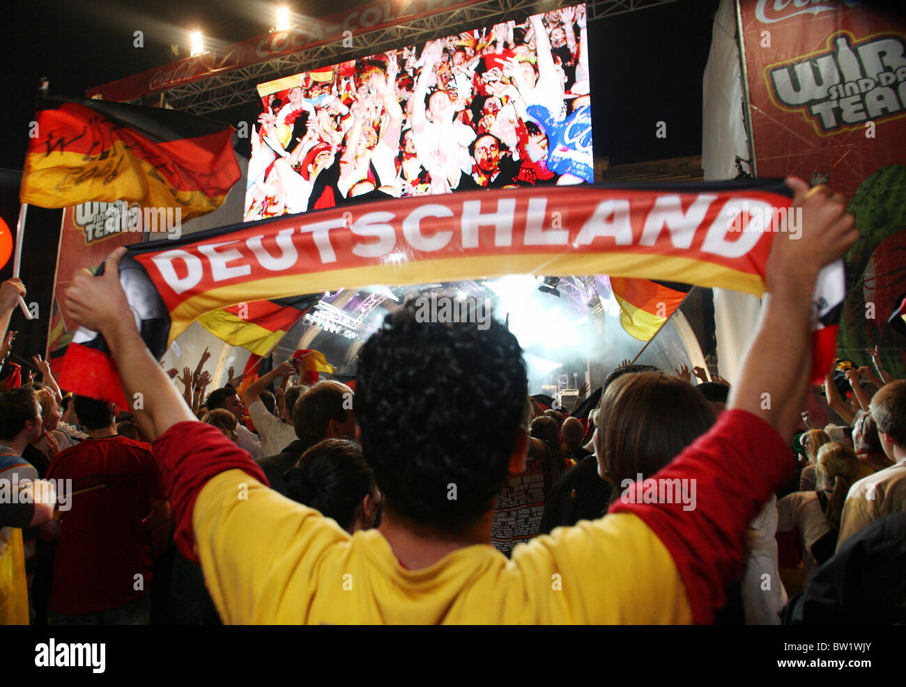 Cheerful fans flags raise hands hi-res stock photography and images - Alamy