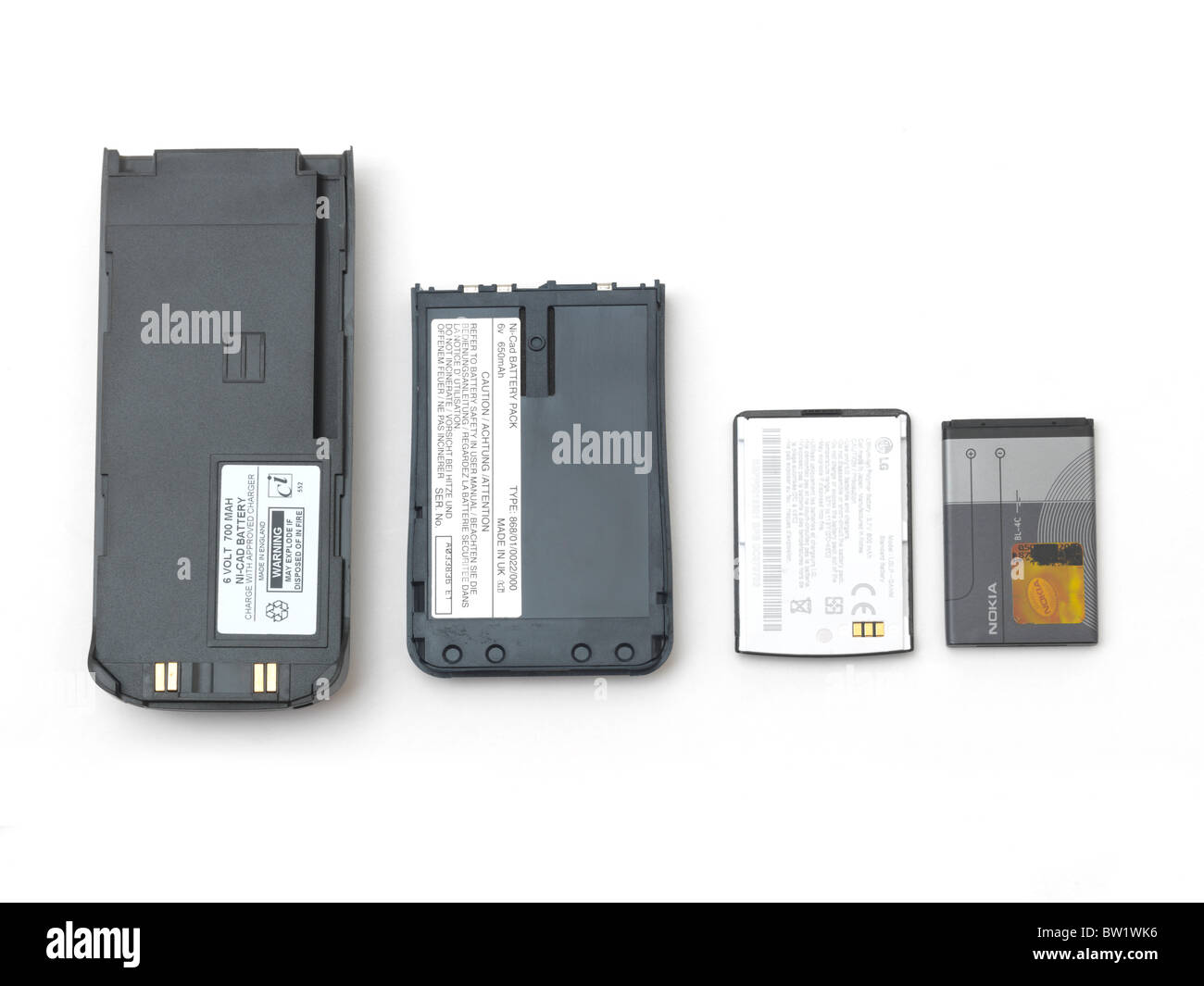Old And New Batteries For Mobile Phones Stock Photo - Alamy