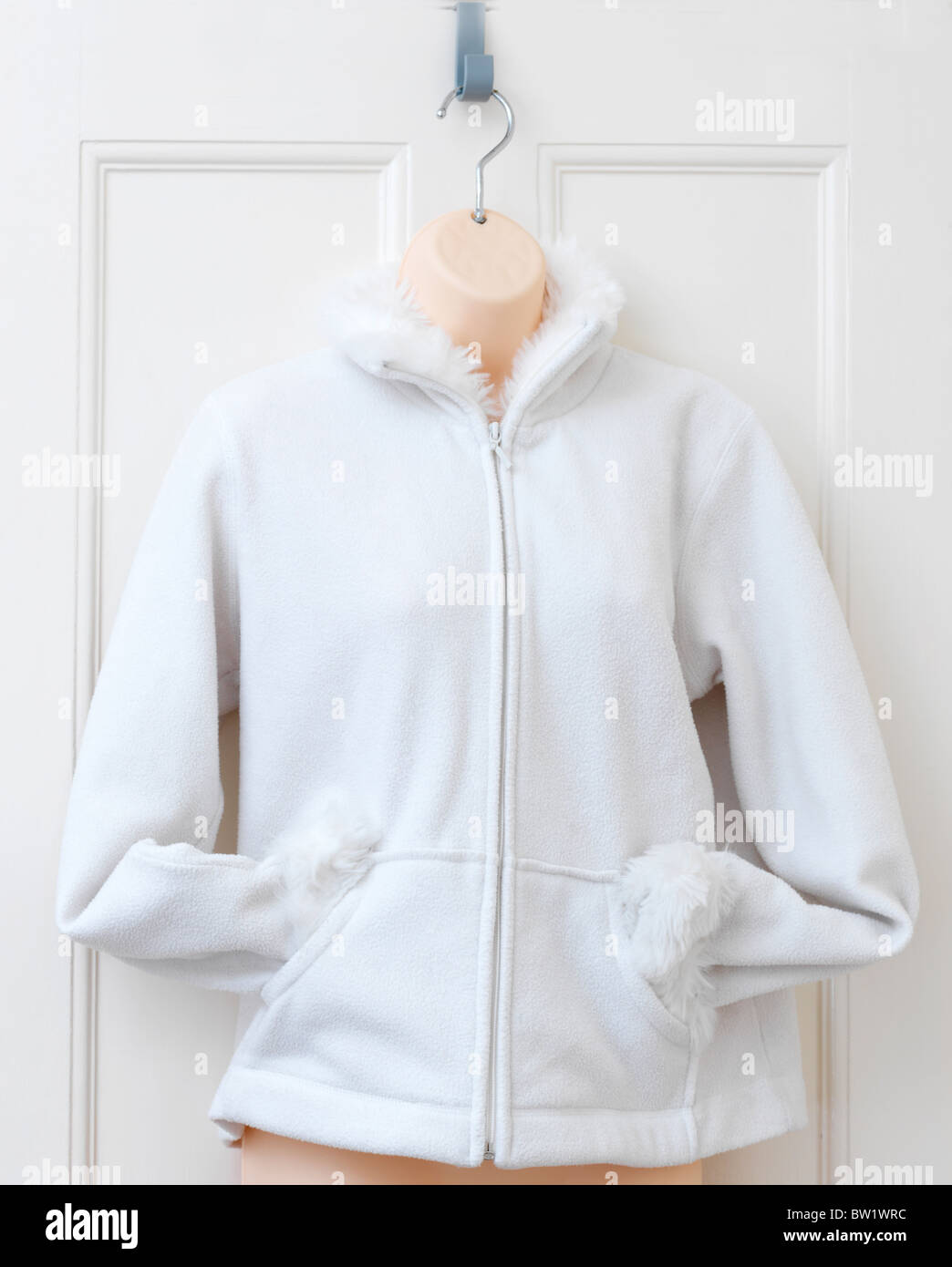 White Fleece Jacket Stock Photo - Alamy