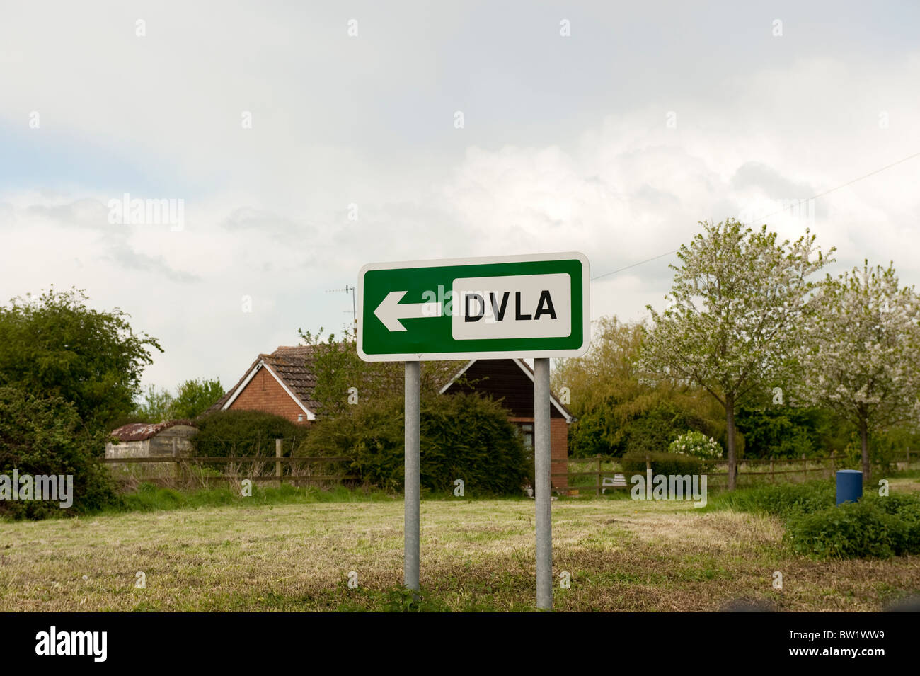 DVLA Direction Road sign Stock Photo - Alamy