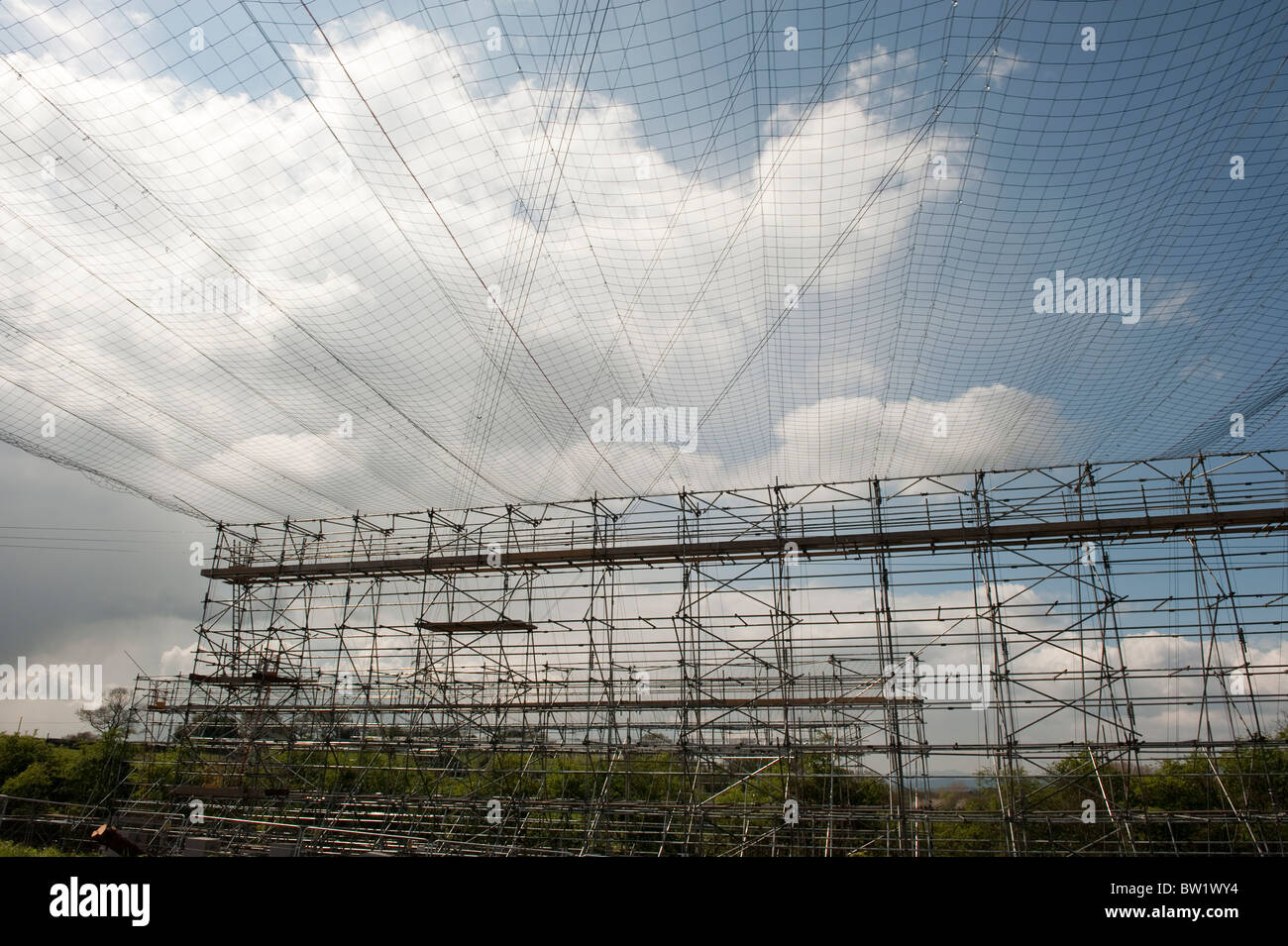 Protection Netting for Overhead High Voltage Cable Works Stock Photo ...