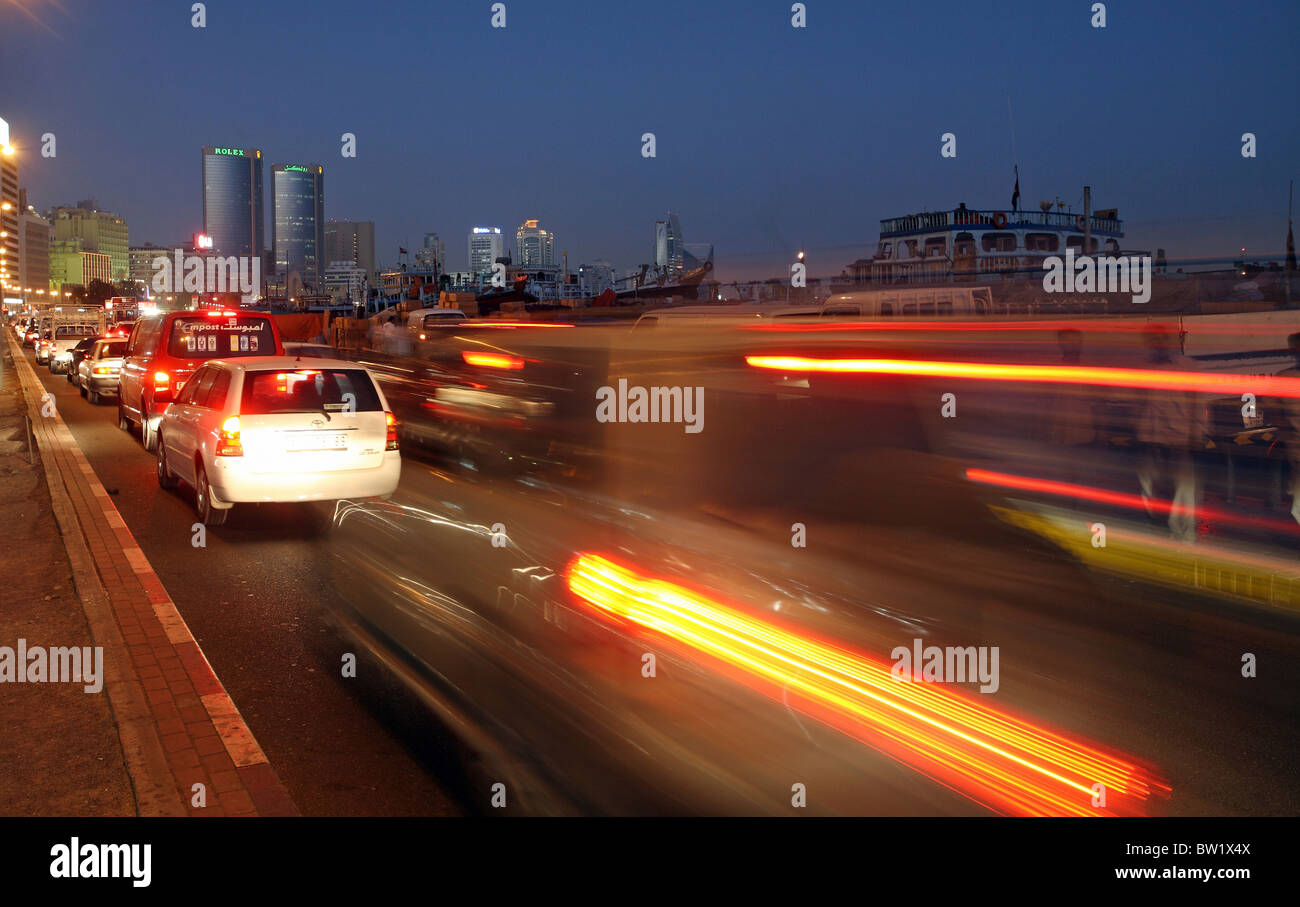 Evening rush hour, Dubai, United Arab Emirates Stock Photo - Alamy