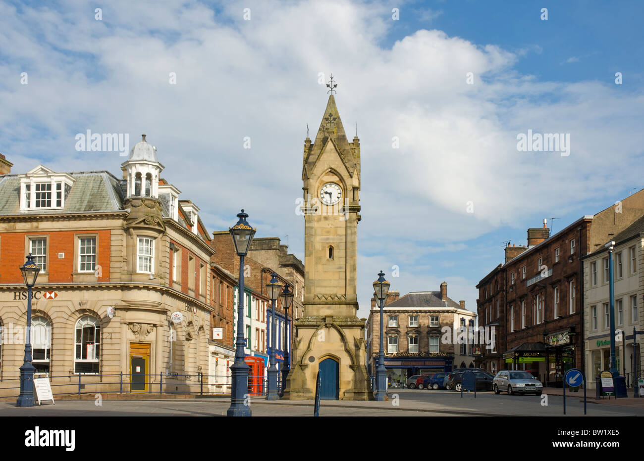 Clocktower and market square, Penrith, Cumbria, England UK Stock Photo ...