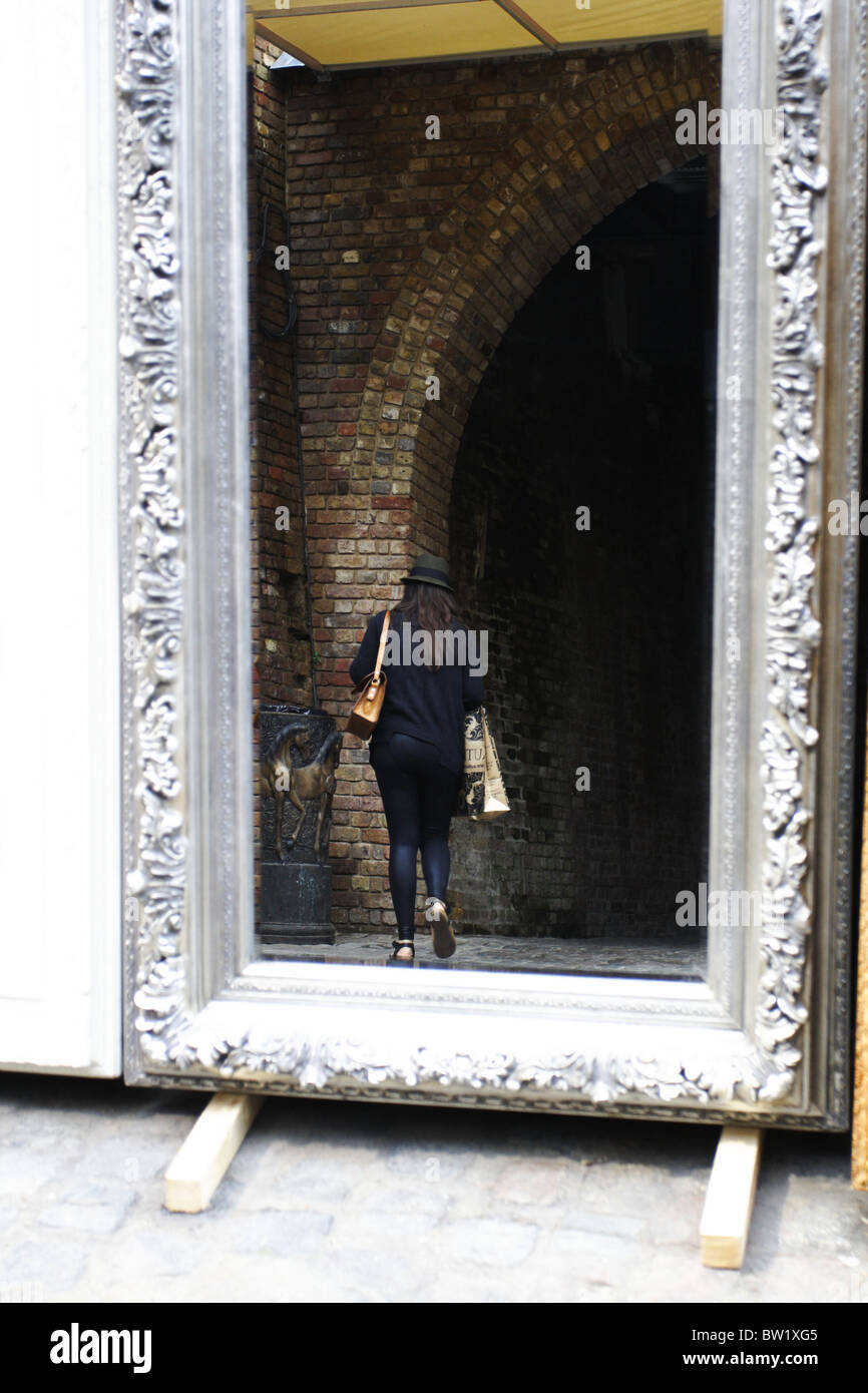 lady in mirror Stock Photo - Alamy