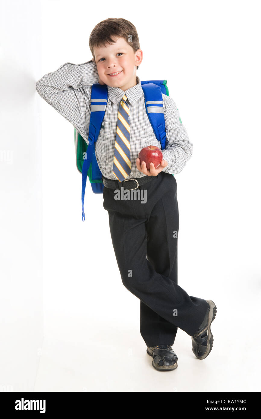 Photo of smiling youngster his elbowing against wall Stock Photo - Alamy