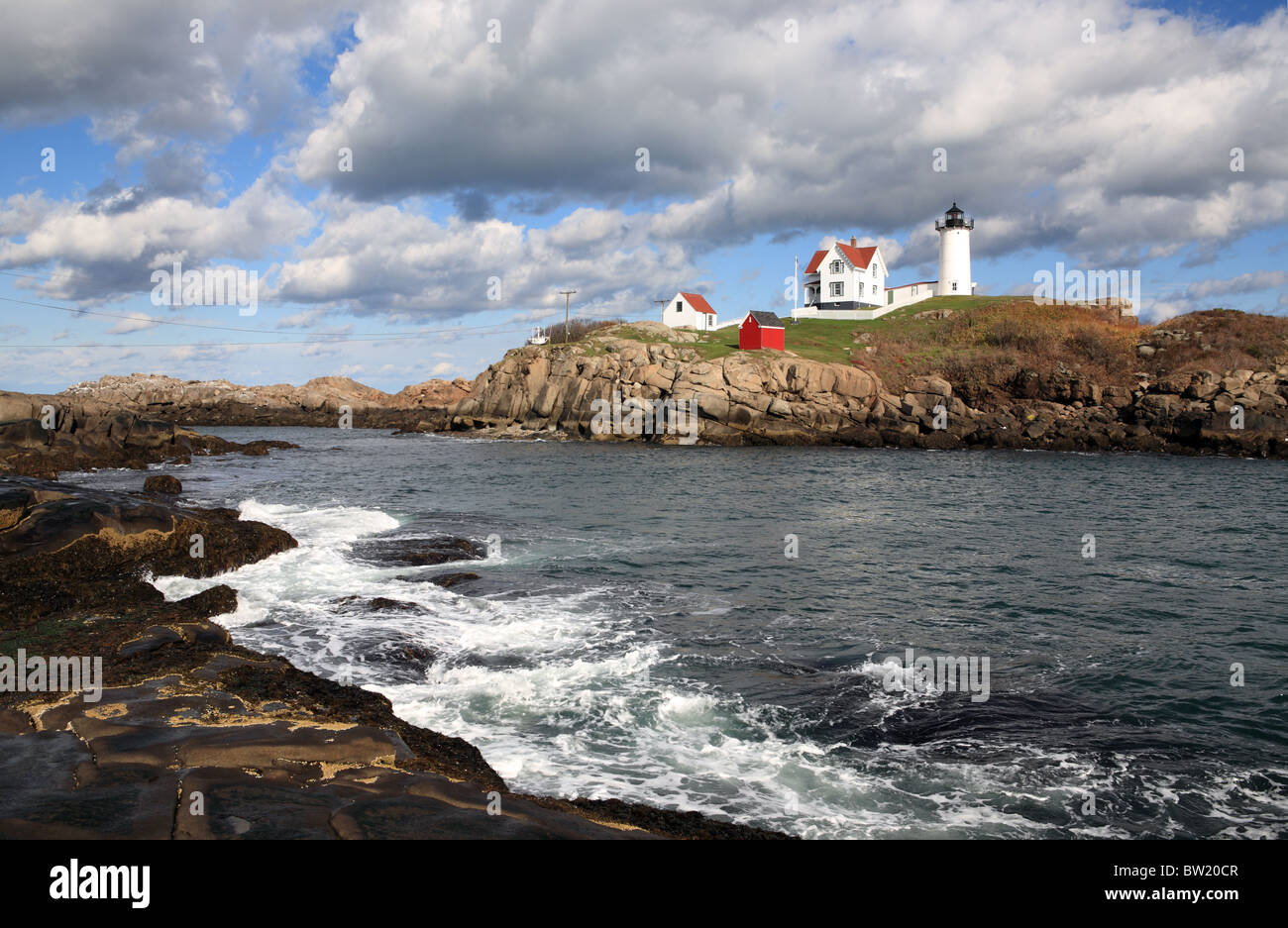 Cape Neddick Lighthouse is constructed on Nubble island and is also ...