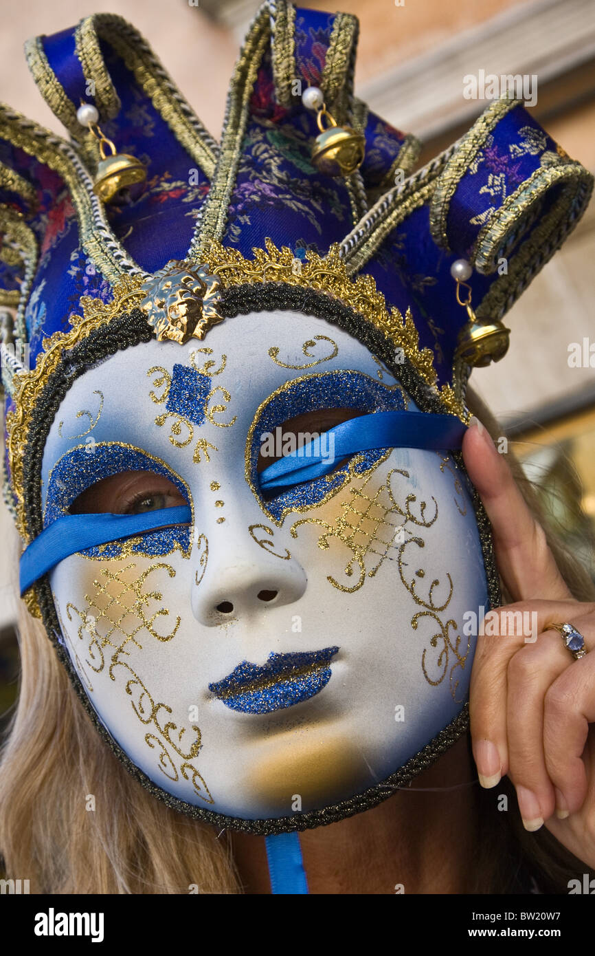 Venetian Masks stall mask costume ball venice italy Stock Photo - Alamy