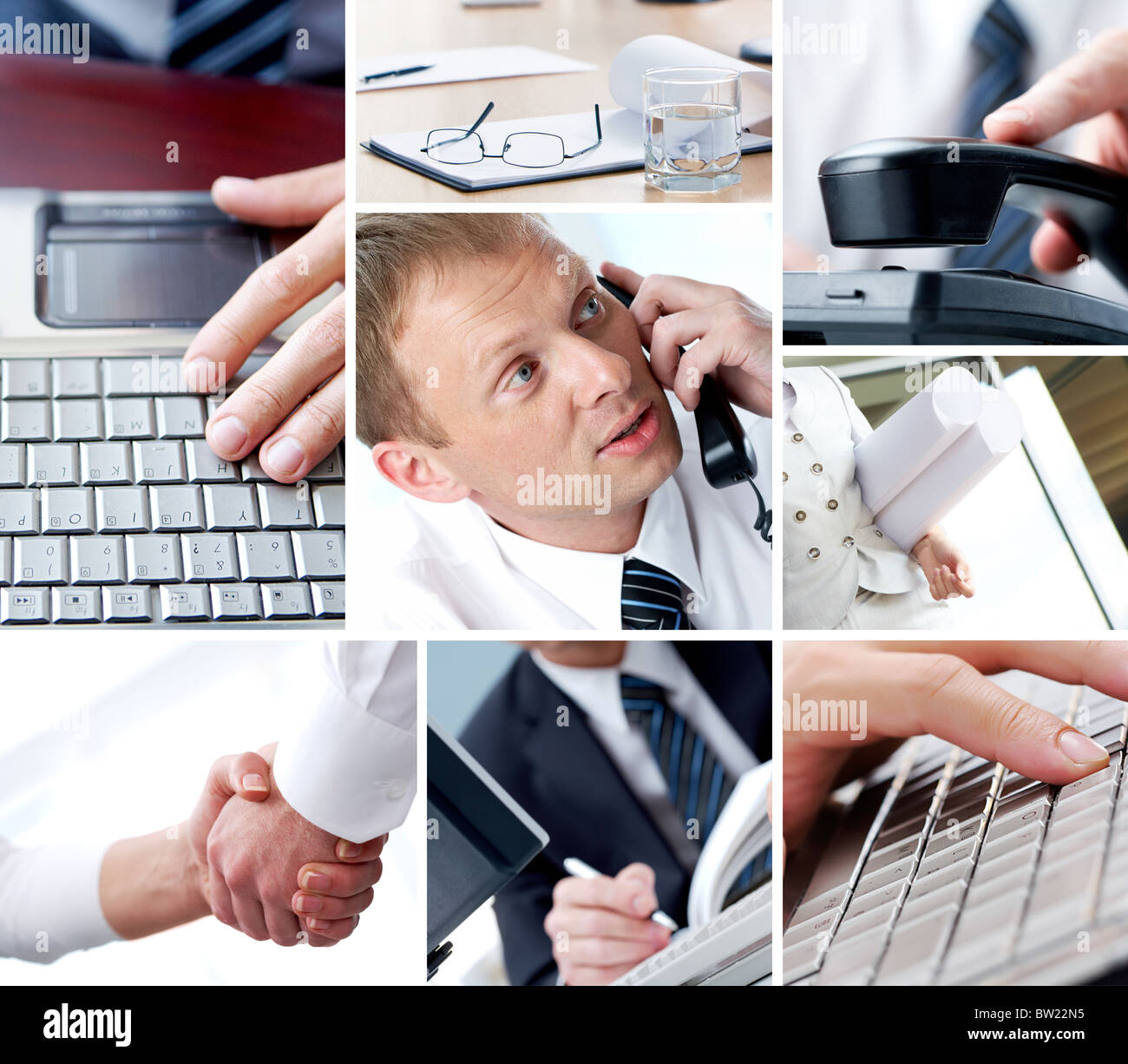 Collage of technology in business and objects Stock Photo - Alamy