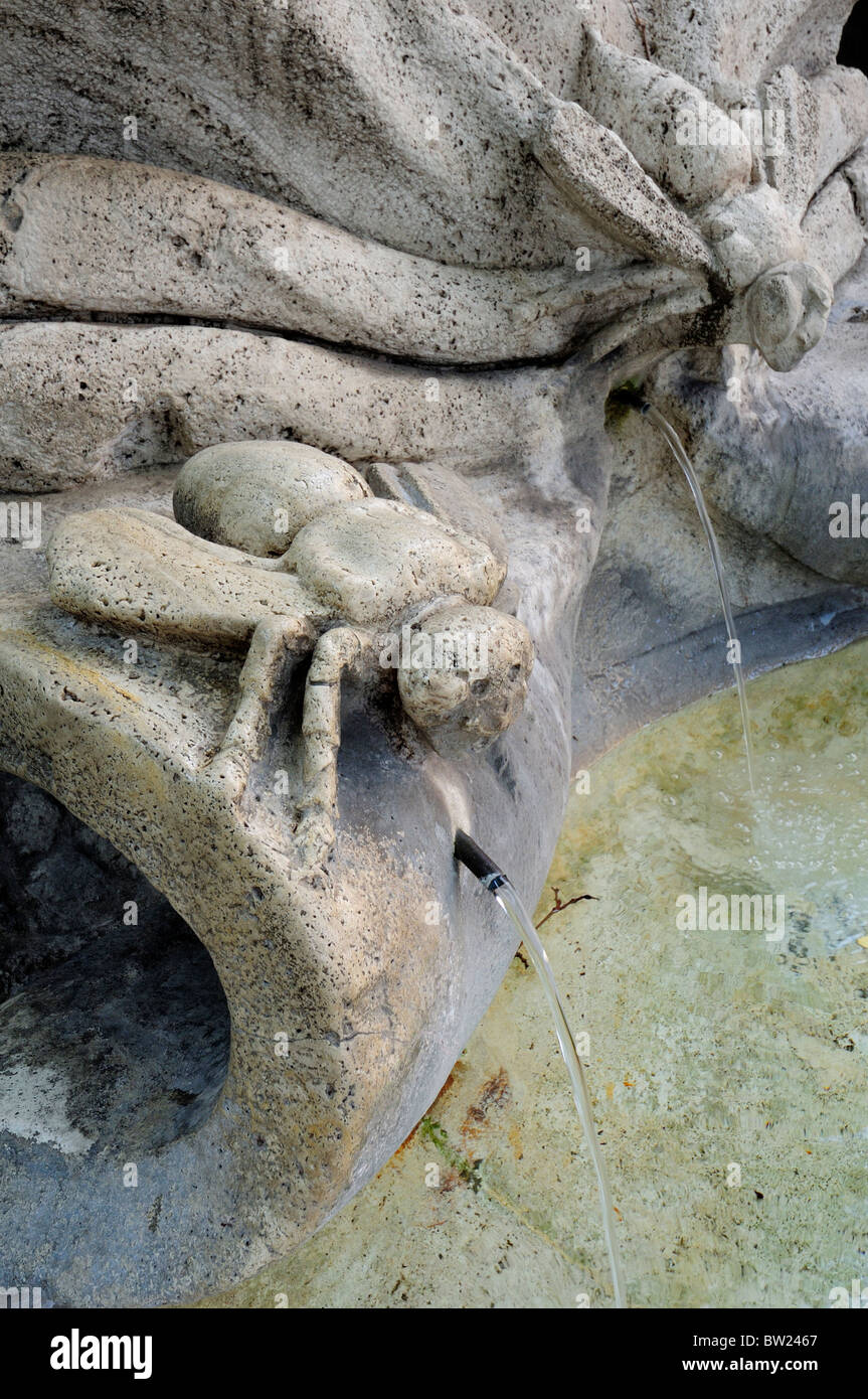 Bee detail, Barberini coat of arms, Fontana delle Api, Piazza Barberini ...