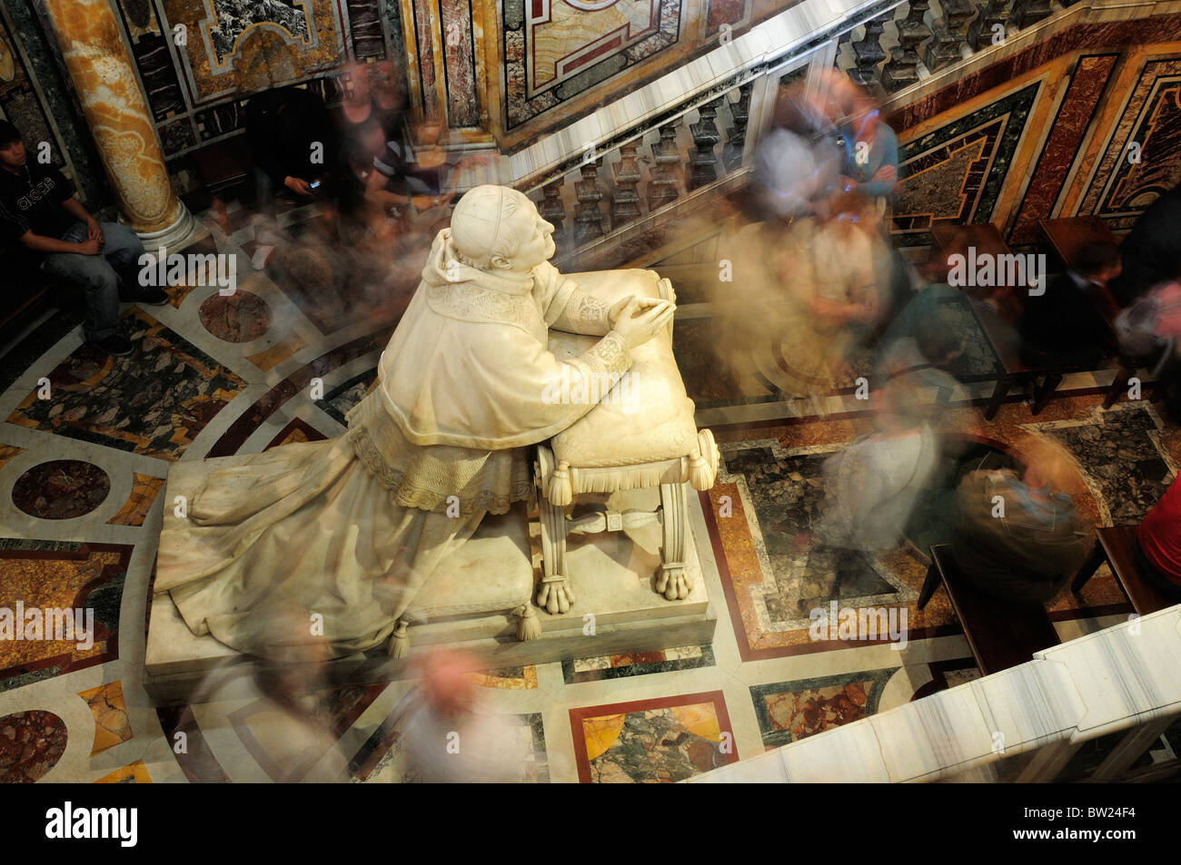 Confessio with a kneeling statue of Pope Pius IX, Basilica of Santa ...