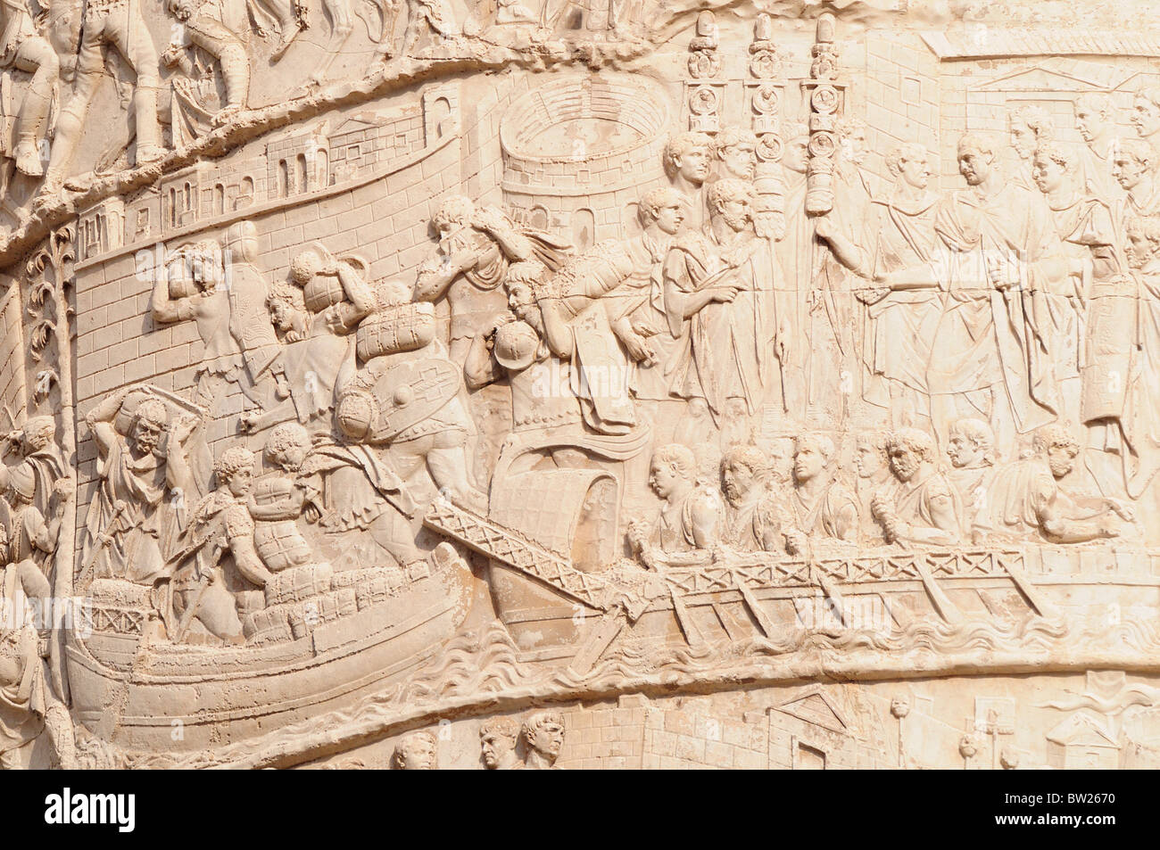 Colonna Traiana detail, Trajan's Forum Stock Photo - Alamy