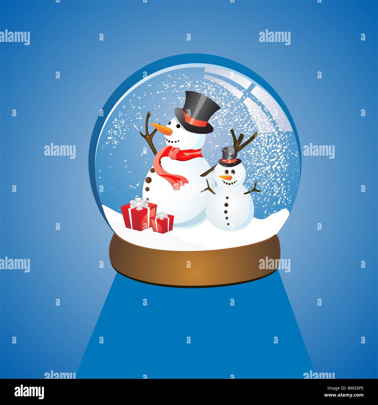 Snow dome with snowmen Stock Photo - Alamy
