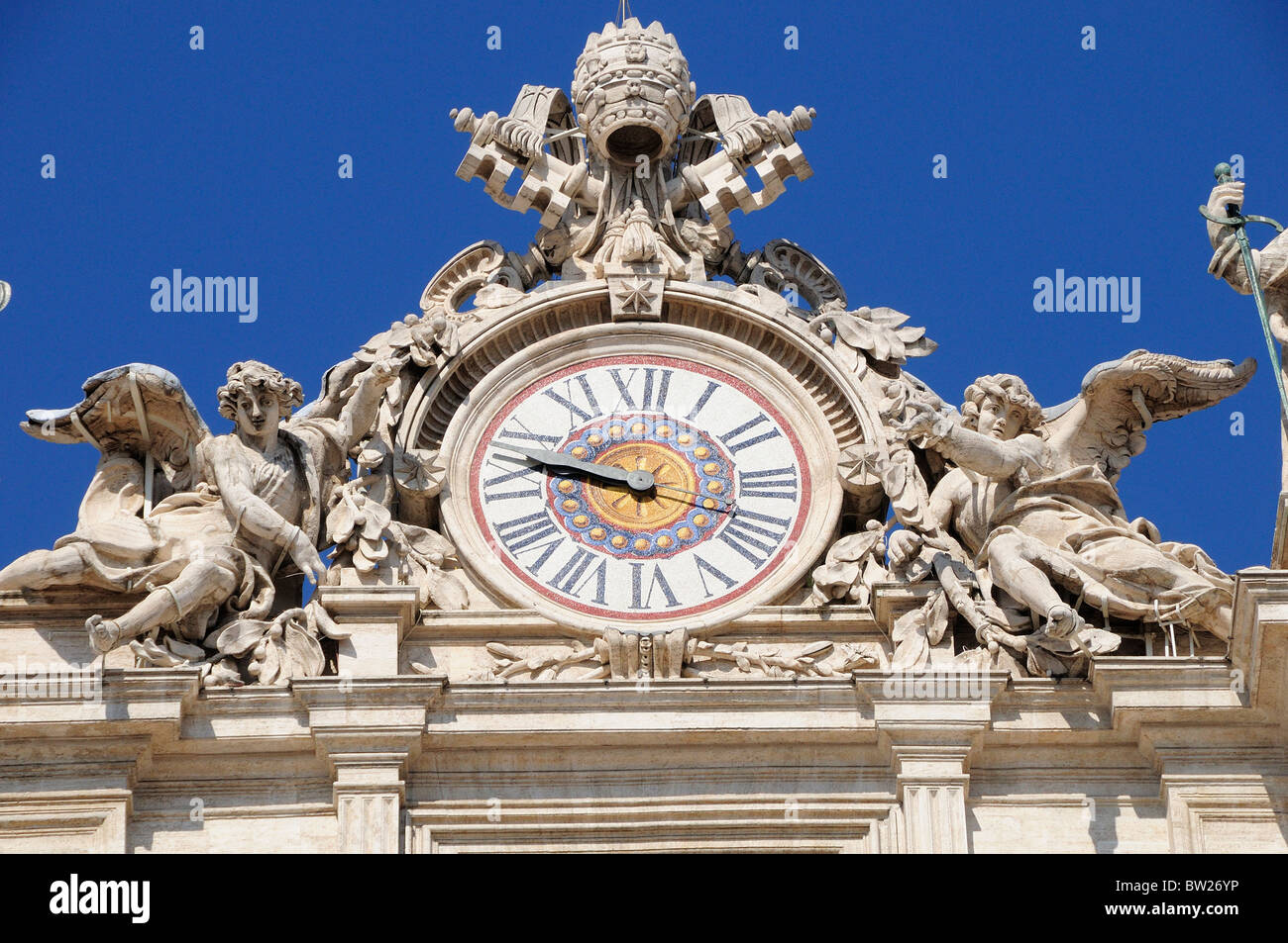 Italian clock, St Peter's Basilica, Vatican City Stock Photo - Alamy