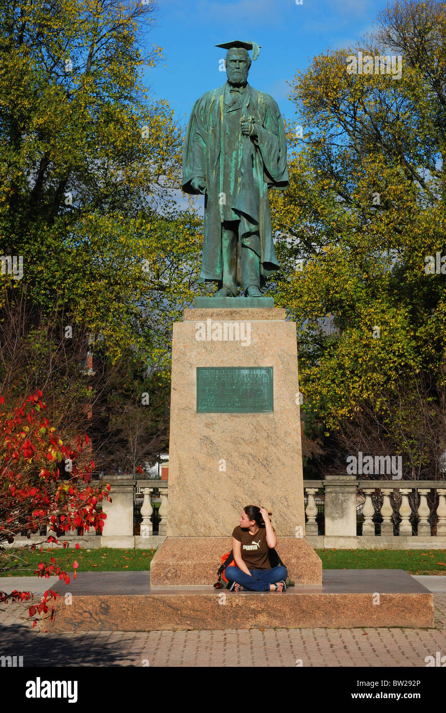 University of Rochester statue honoring the first college president ...