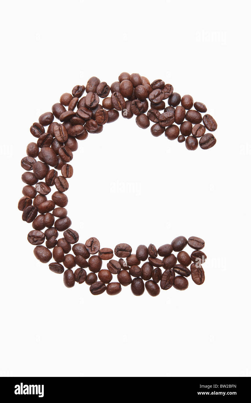 alphabet C roasted coffee beans Stock Photo - Alamy