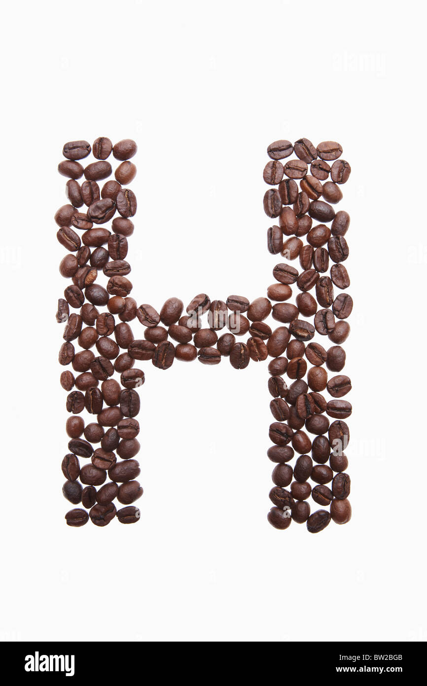 alphabet H roasted coffee beans Stock Photo - Alamy
