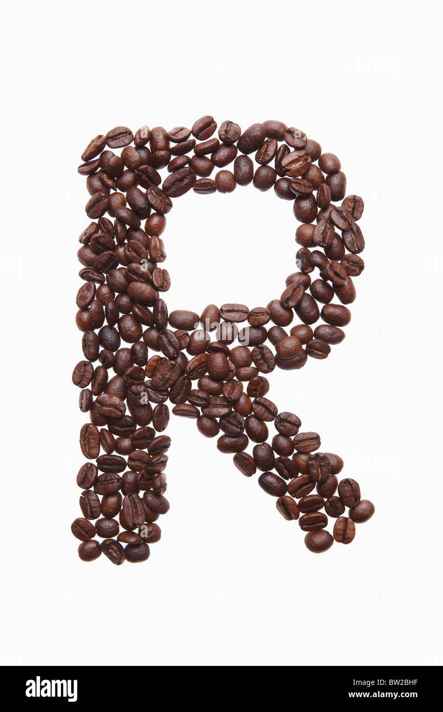 alphabet R roasted coffee beans Stock Photo - Alamy