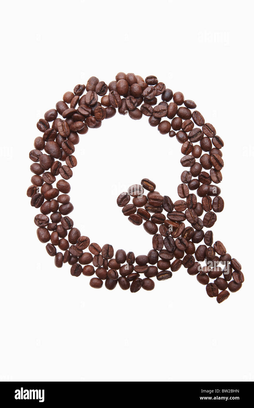 alphabet Q roasted coffee beans Stock Photo - Alamy