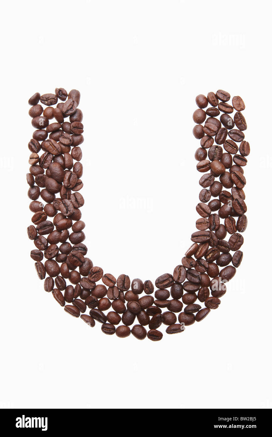 alphabet U roasted coffee beans Stock Photo - Alamy