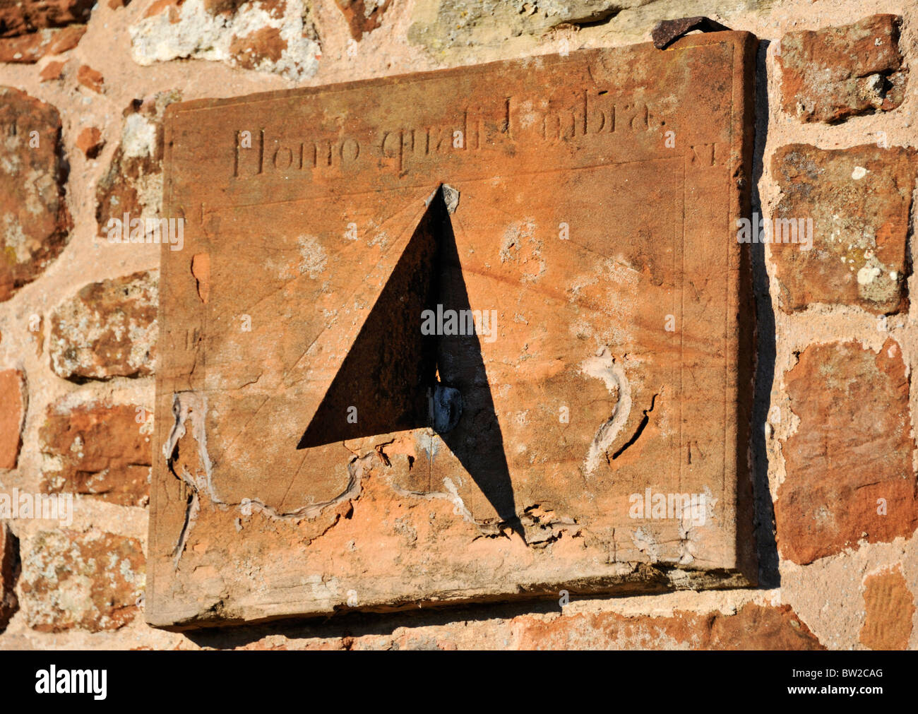 Sundial on South wall. Church of Saint Mary, Cumwhitton, Cumbria ...
