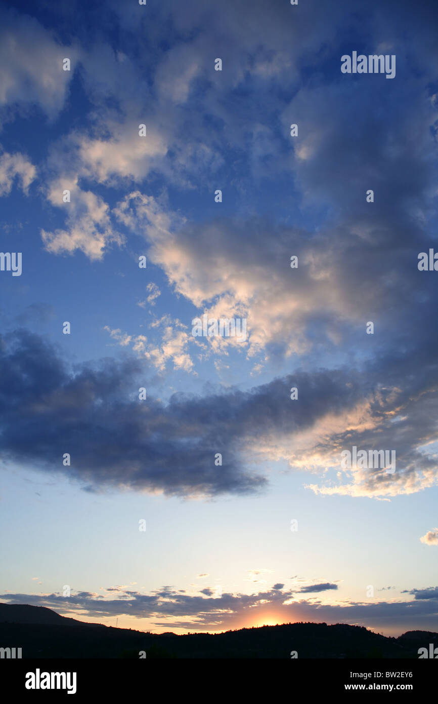 Dramatic red blue sky on sunset evening vibrant colors Stock Photo - Alamy