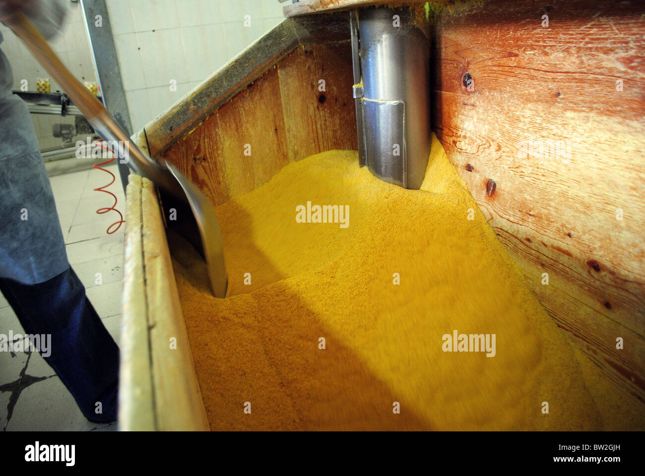 yellow corn flour mill Stock Photo - Alamy