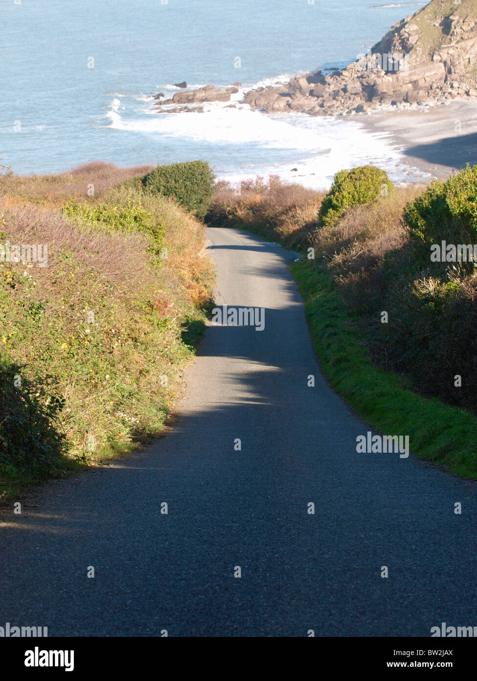 Cornwall coast road, Millook, Cornwall, UK Stock Photo - Alamy