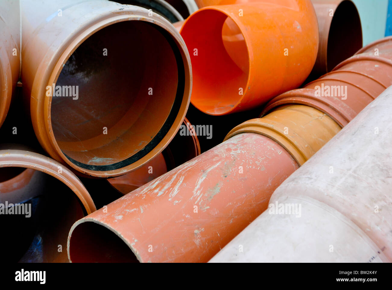 plastic pipes used for drainage Stock Photo - Alamy