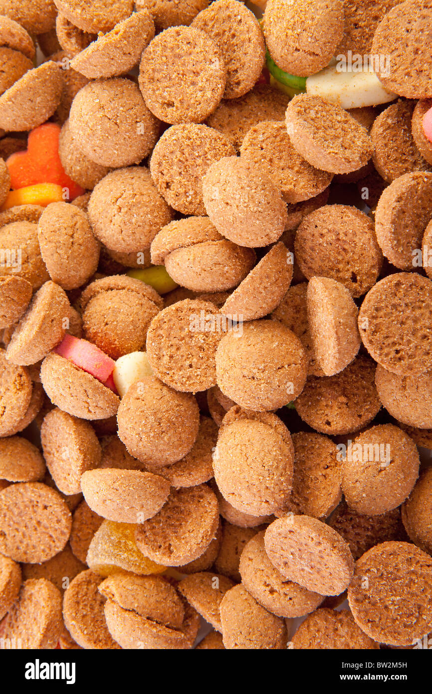 background of typical dutch sweets: pepernoten (ginger nuts) for a ...
