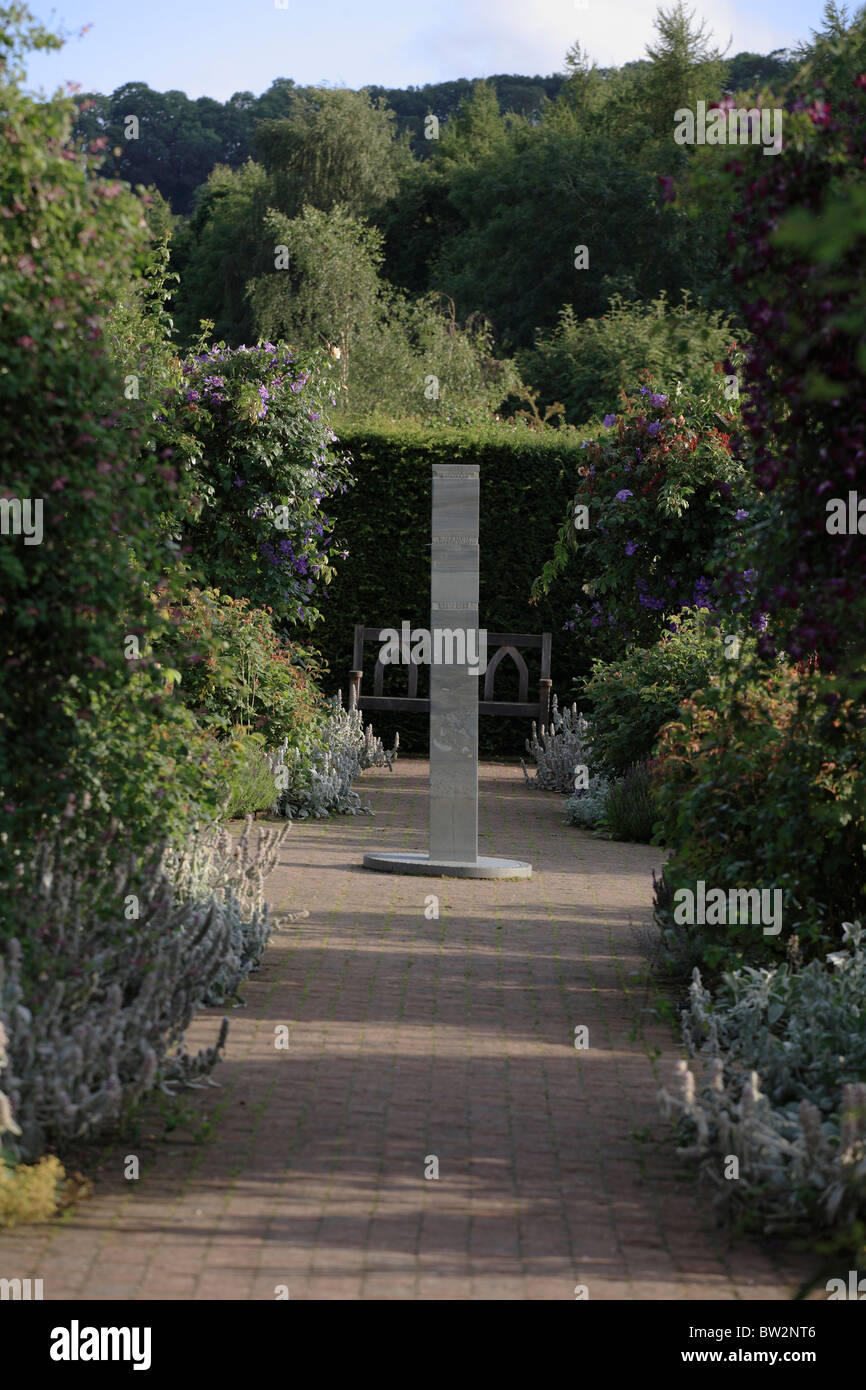 sundial Path and herbaceous border in early August at RHS Gardens Royal Horticultural Society ...