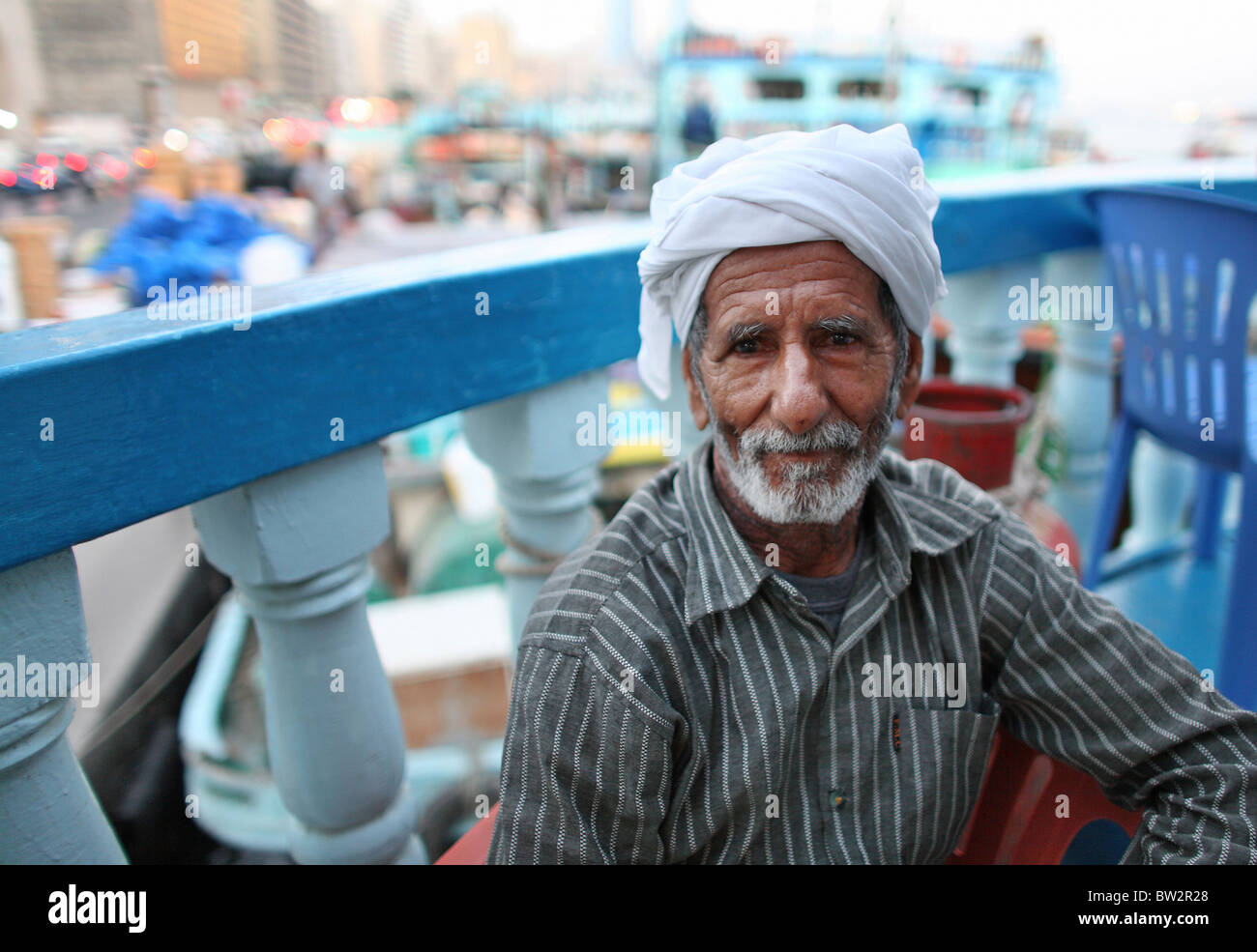 Portrait of a docker, Dubai, United Arab Emirates Stock Photo - Alamy