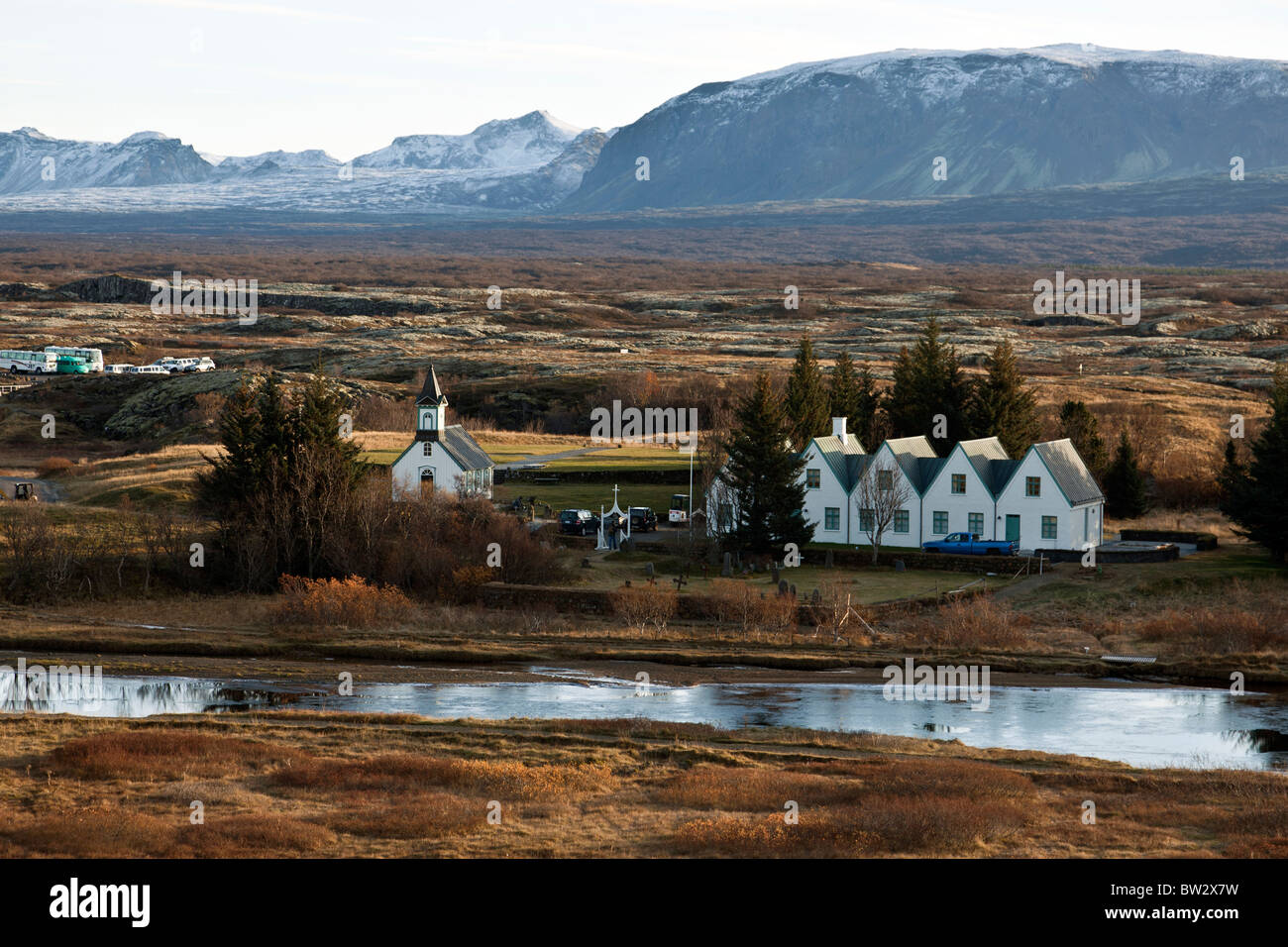 Thingvalla Kirkja church, Thingvellir National Park, Iceland Stock ...