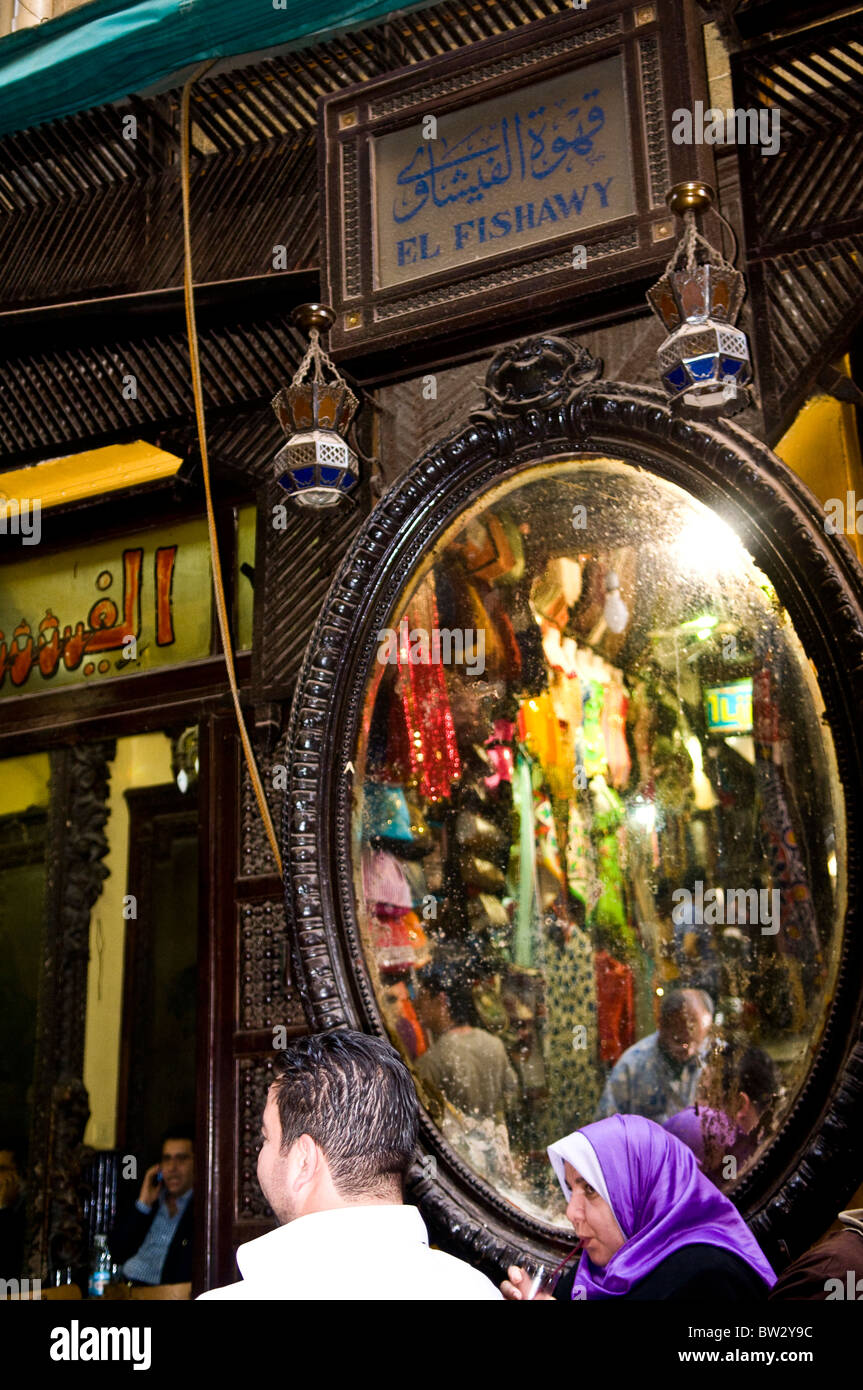 The vibrant Al Fishawy cafe in Khan El Khalili, Cairo Stock Photo - Alamy